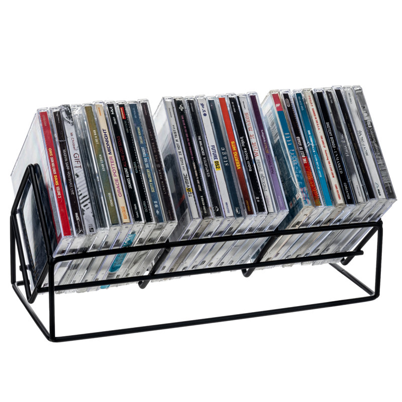 Ebern Designs Metal Wire DVD And CD Storage Rack Wayfair